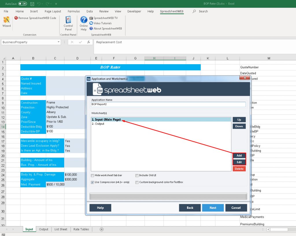 Begin Conversion - SpreadsheetWeb Help