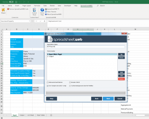 Worksheet Controls - SpreadsheetWeb Help
