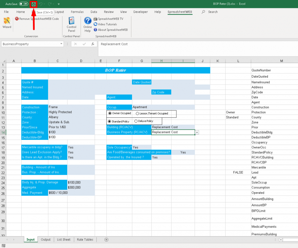 Finish Conversion - SpreadsheetWeb Help