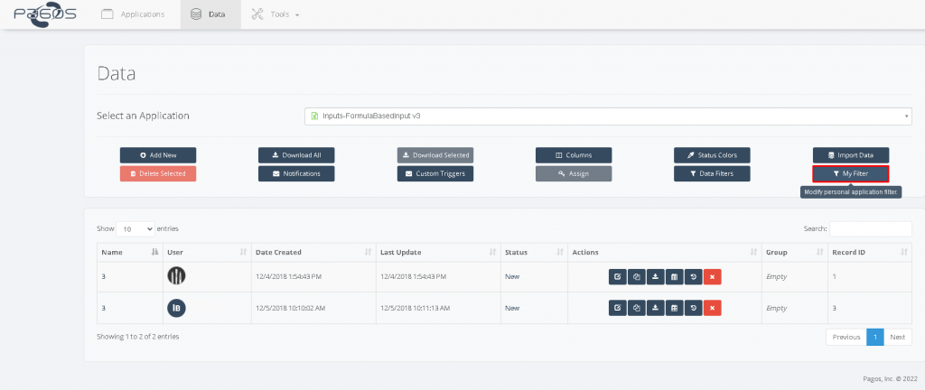 Data Filters and My Filter - SpreadsheetWeb Help