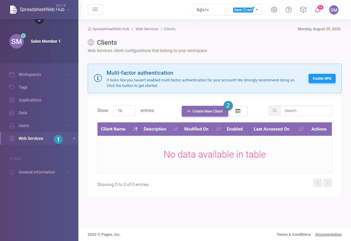 Create a Web Service Client - SpreadsheetWeb Help