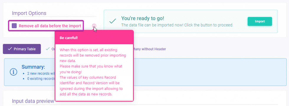 Data Import - SpreadsheetWeb Help