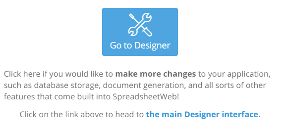 Automated App Generation - SpreadsheetWeb Help