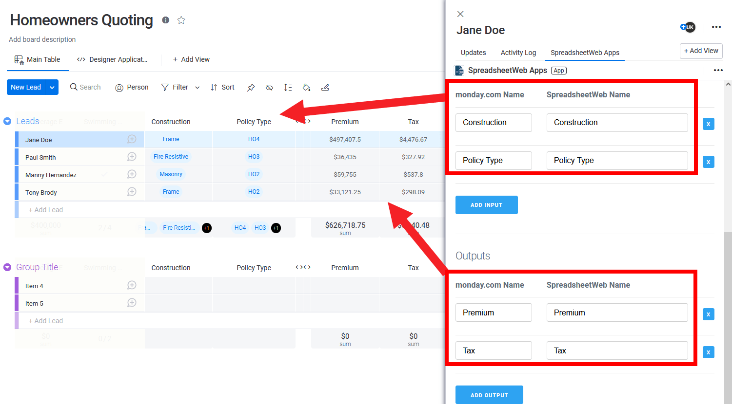 monday.com SpreadsheetWeb Apps - SpreadsheetWeb Help