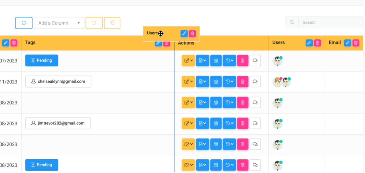 Data Table Columns - SpreadsheetWeb Help