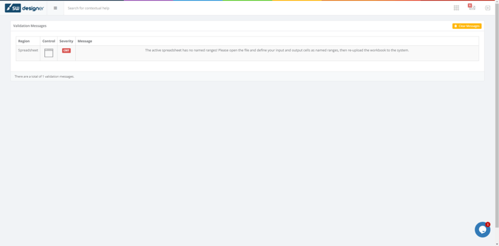 Validation Messages - SpreadsheetWeb Help